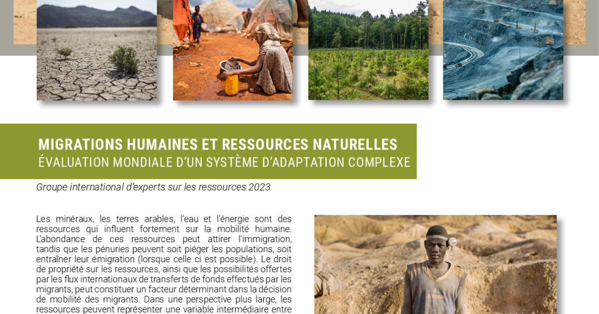 Human Migration and Natural Resources Factsheet FR | Resource Panel